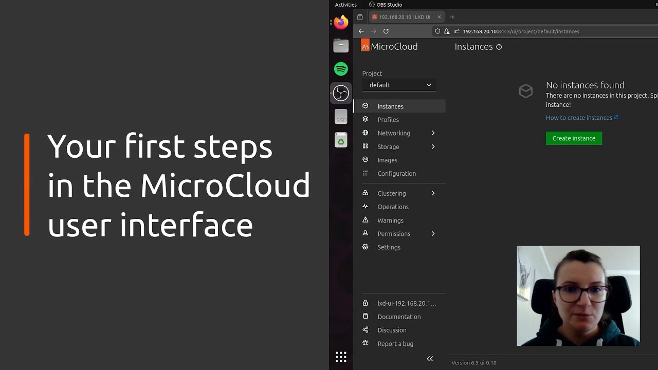 MicroCloud: user interface walkthrough