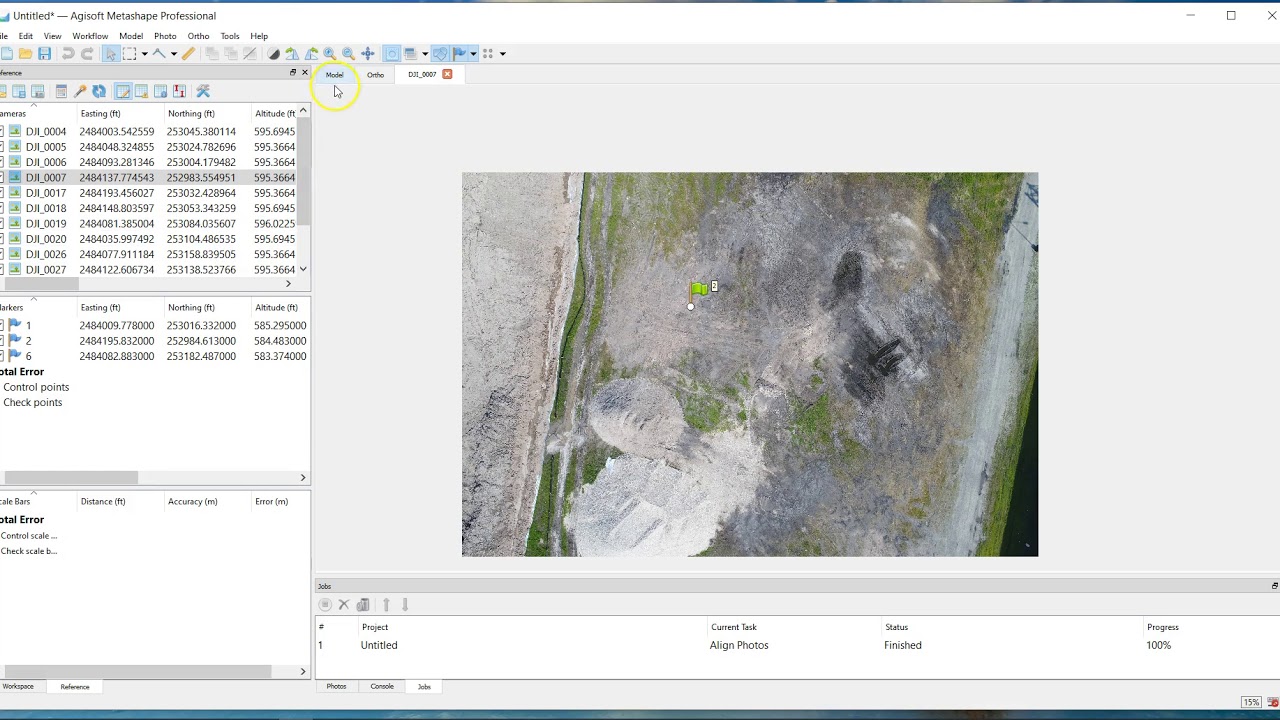 Agisoft Metashape 1.6 Tutorial - Full Processing from photos to TIN Surface - with GCPs