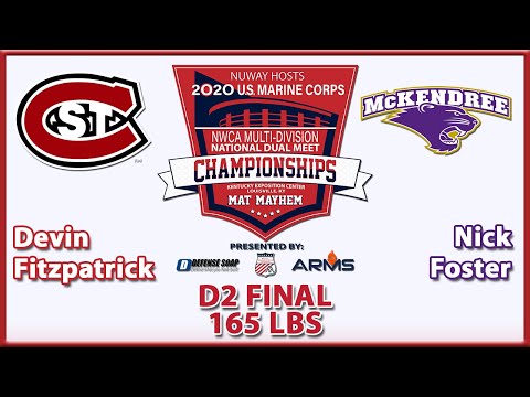 2020 NWCA Multi-Division National Duals | D2 FINAL | Fitzpatrick vs Foster ( 165 )
