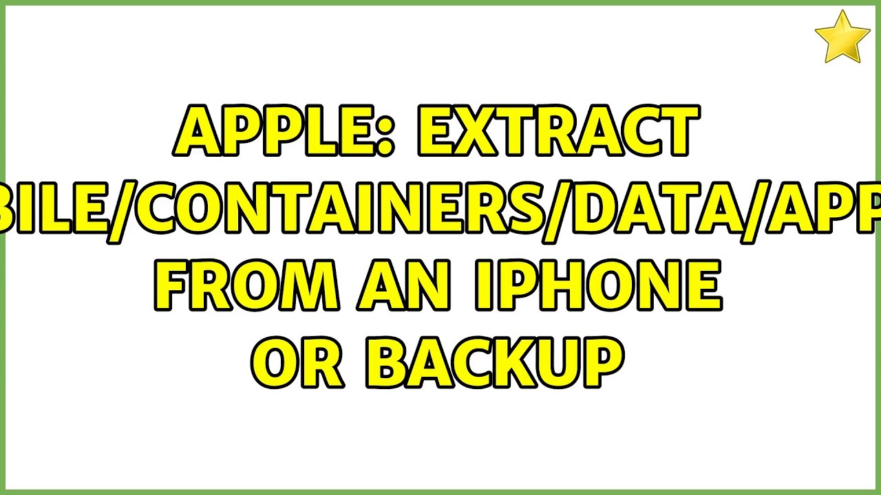 Apple: Extract /var/mobile/containers/data/application from an IPhone or backup