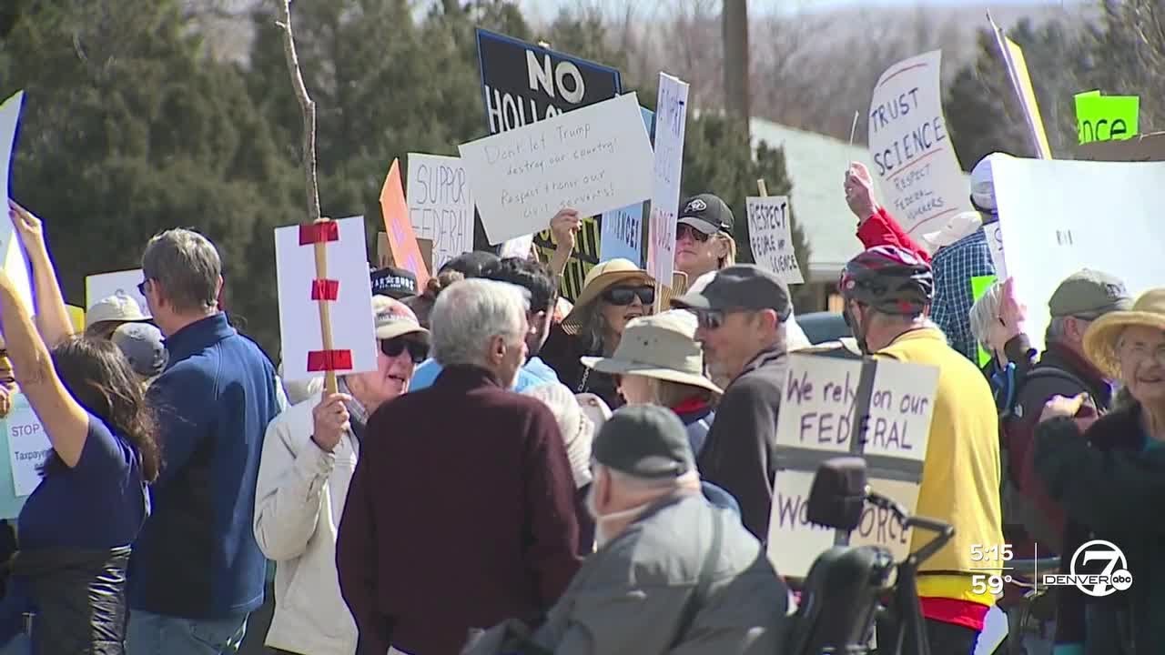 Hundreds gather near Boulder NOAA campus in protest of cuts to the agency