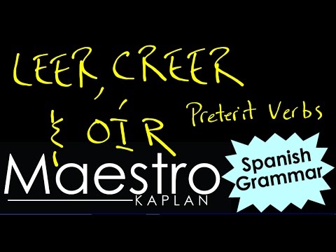 Preterit Tense: Verbs like LEER, CREER, OÍR