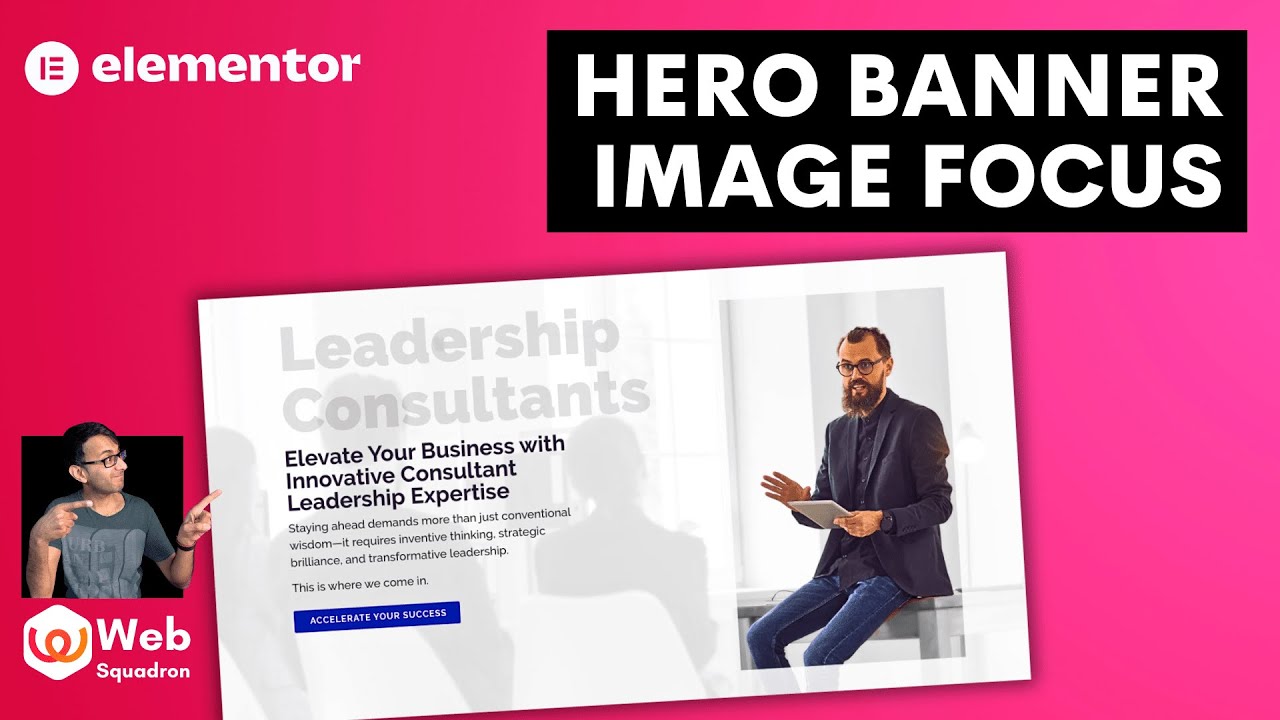 Hero Banner Image Focus  - Elementor Pro Wordpress Tutorial