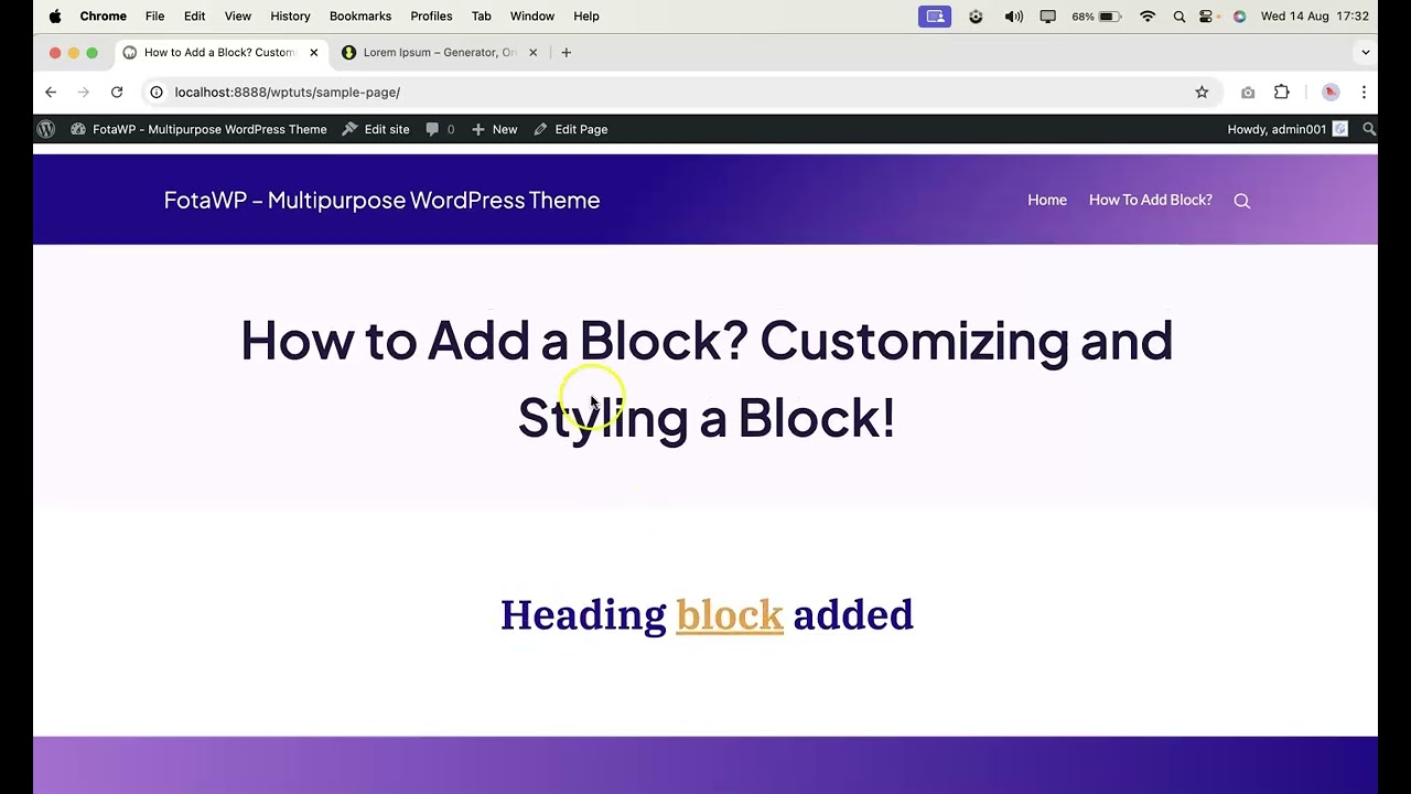 How to Add a Block? Customizing and Styling a Block with WordPress Site Editor.