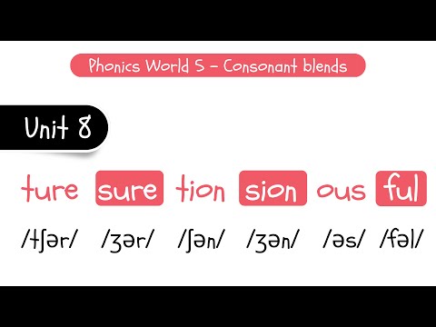 ture sure tion sion ous ful - Unit 8 | phonics world 5 letter combinations