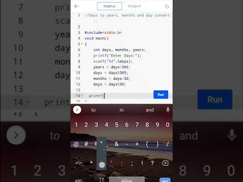 Convert Days into years,months and day in c programming ||C programming-2 #short #youtubeshort