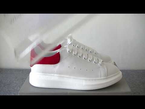 Replica Alexander McQueen Oversized Sneaker White Red Suede HD Review !