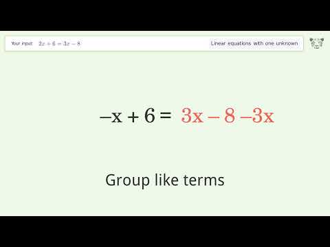 Solve 2x+6=3x-8: Linear Equation Video Solution | Tiger Algebra