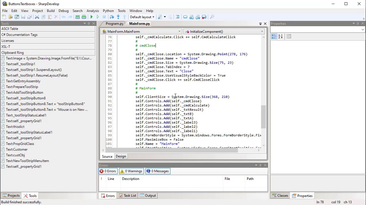 Develop GUI based desktop applications in ironpython.