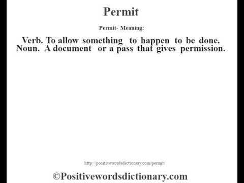Permit definition | Permit meaning