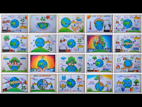 Environment Day poster drawings| World Environment day drawings| Save Earth Save Life Poster drawing