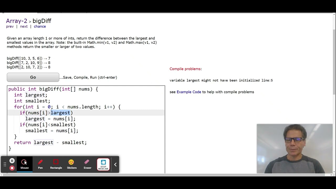 CodingBat Java Array-2 bigDiff