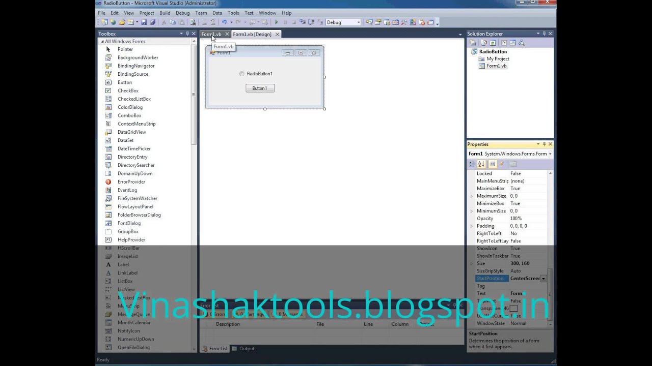 RadioButton Using Visual Basic.Net 2010