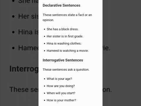 Declarative sentences interrogative sentences #english #learning #grammar #learnenglish #FM