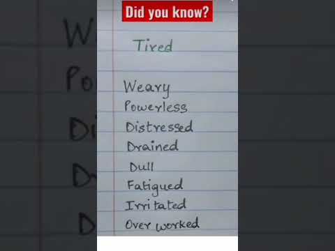 Did you know the synonyms of tired