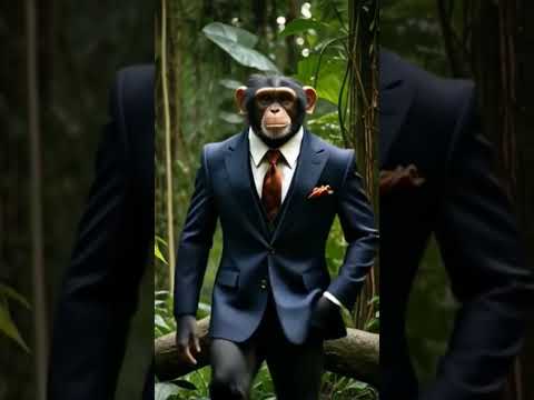 monkey in gentleman Bandar Ne pahnane kapd#sorts#sortvideo#viralshort#cow#dance#foryou#ai#edit#funny