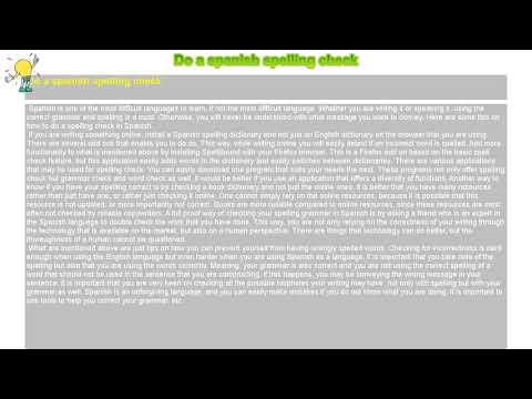 How to : Do a spanish spelling check