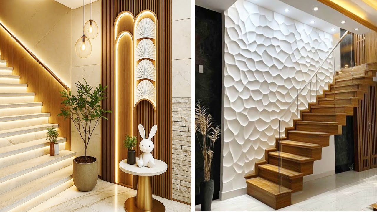 Sophisticated Staircase Wall Designs: Elevate Your Home Aesthetic | Stair wall decoration ideas