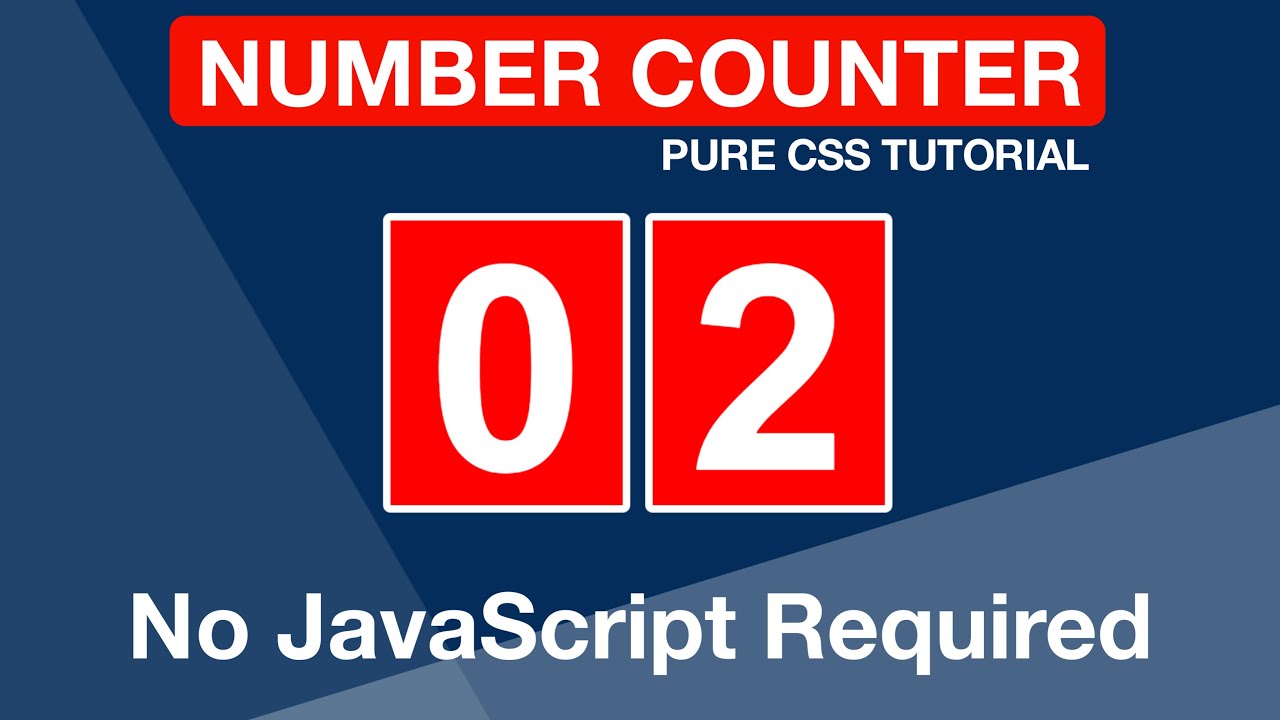 Pure CSS - Number up Counter | Countdown animation only CSS | No javascript/jquery