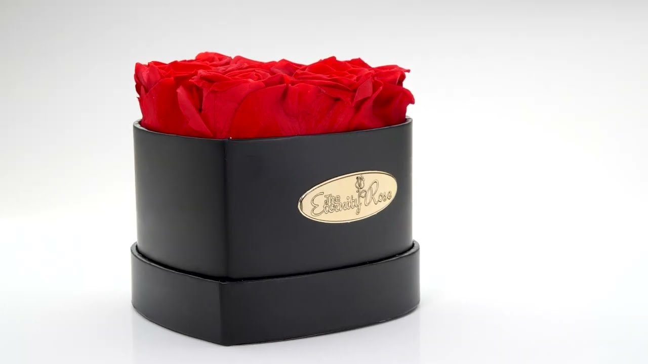 6 Preserved Colombian A+ grade roses in heart shaped box.