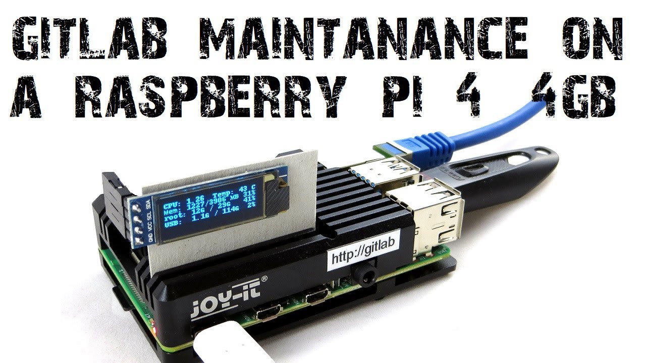 Maintenance of GitLab on a Raspberry Pi 4 - OLED Status Display, passiv Cooling, GitLab Update