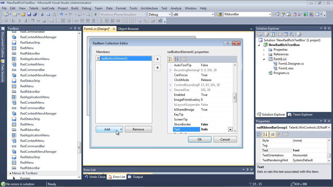Getting Started with Telerik's RadRichTextBox