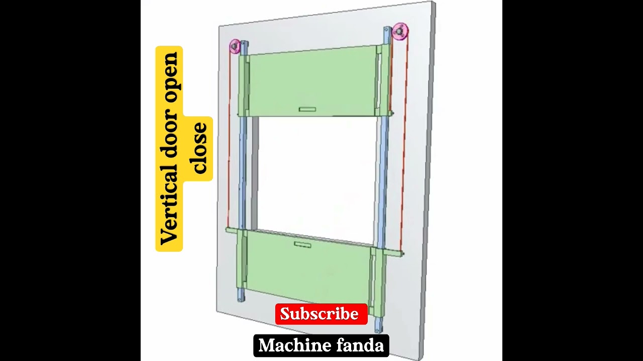 vertical Door Open close mechanism #machine #solidworks #design #automation