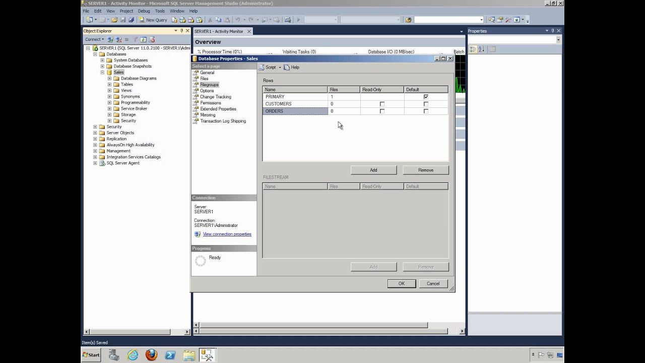 Creating Multiple Filegroups