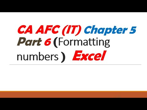 CA AFC 04 (IT) chapter 5 ||Formatting Numbers||