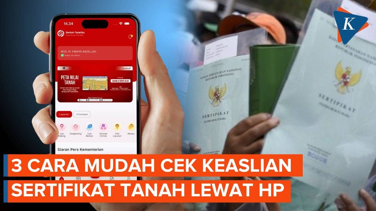 Cara Cek Sertifikat Tanah Asli atau Palsu, Bisa Pakai Aplikasi di HP