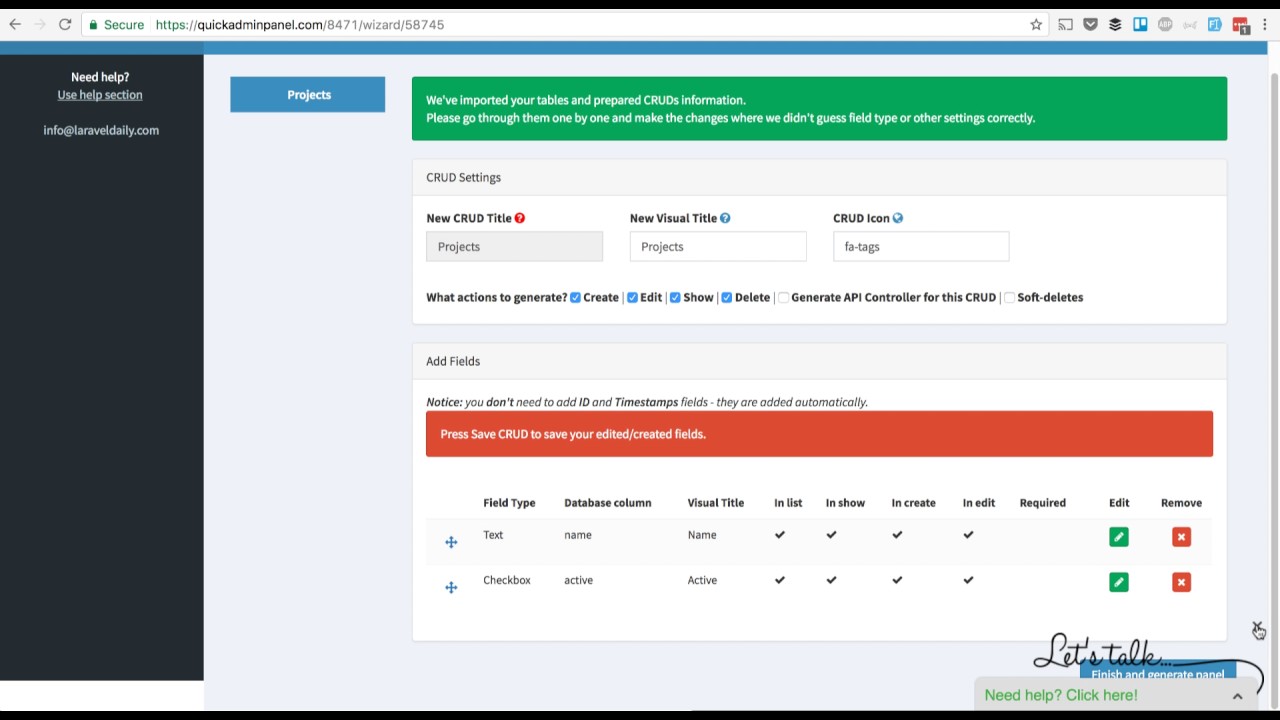 Teaser: Admin Panel Generator from SQL