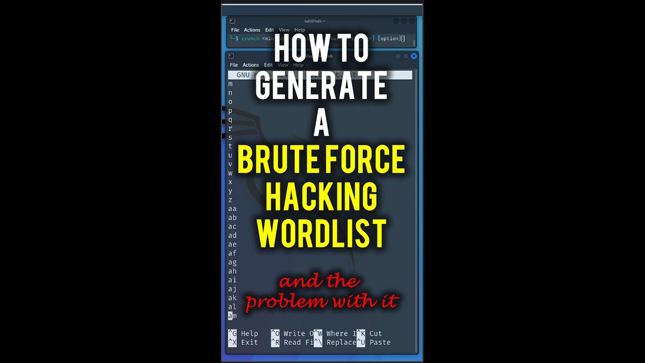 How to generate a brute force hacking wordlist. #shorts #ethicalhacking