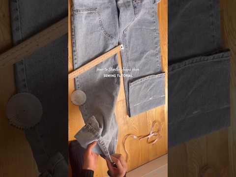 HOW TO SHORTEN PANTS HEM | Beginner Sewing Project #sewing