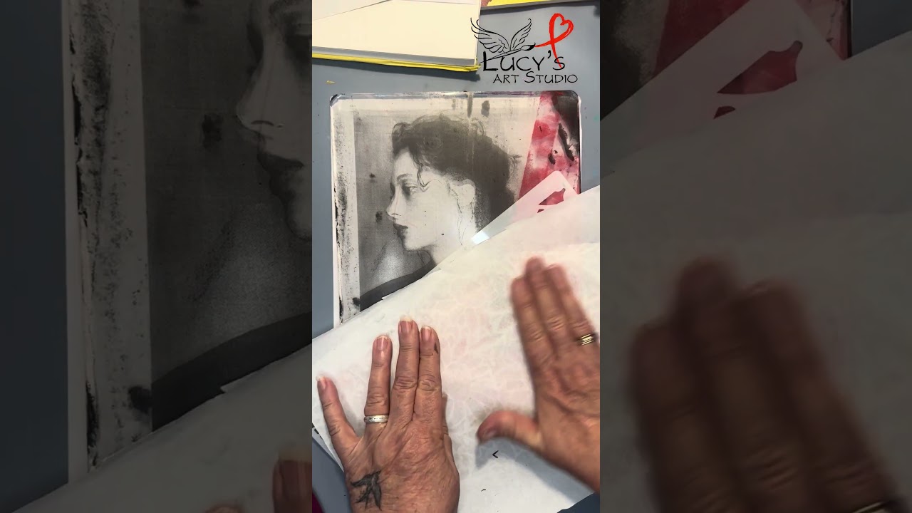 Gelliplate magazine transfer real time #gelliplateprinting