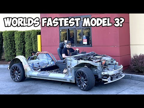 Ripping the Body Off a Tesla Model 3 Makes It Way Faster