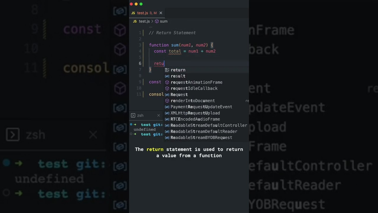 Javascript return statement in 1 minute