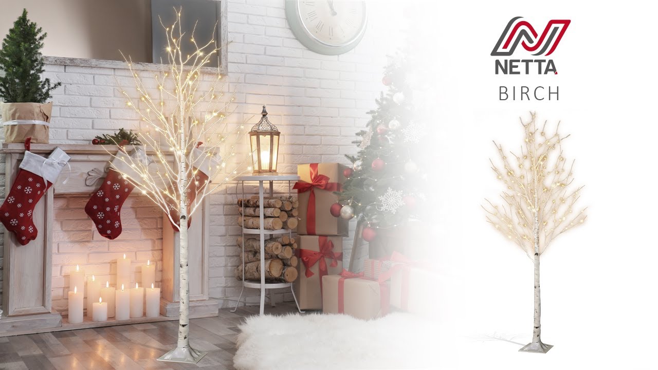 NETTA Birch Twig Warm White LED Tree with Timer