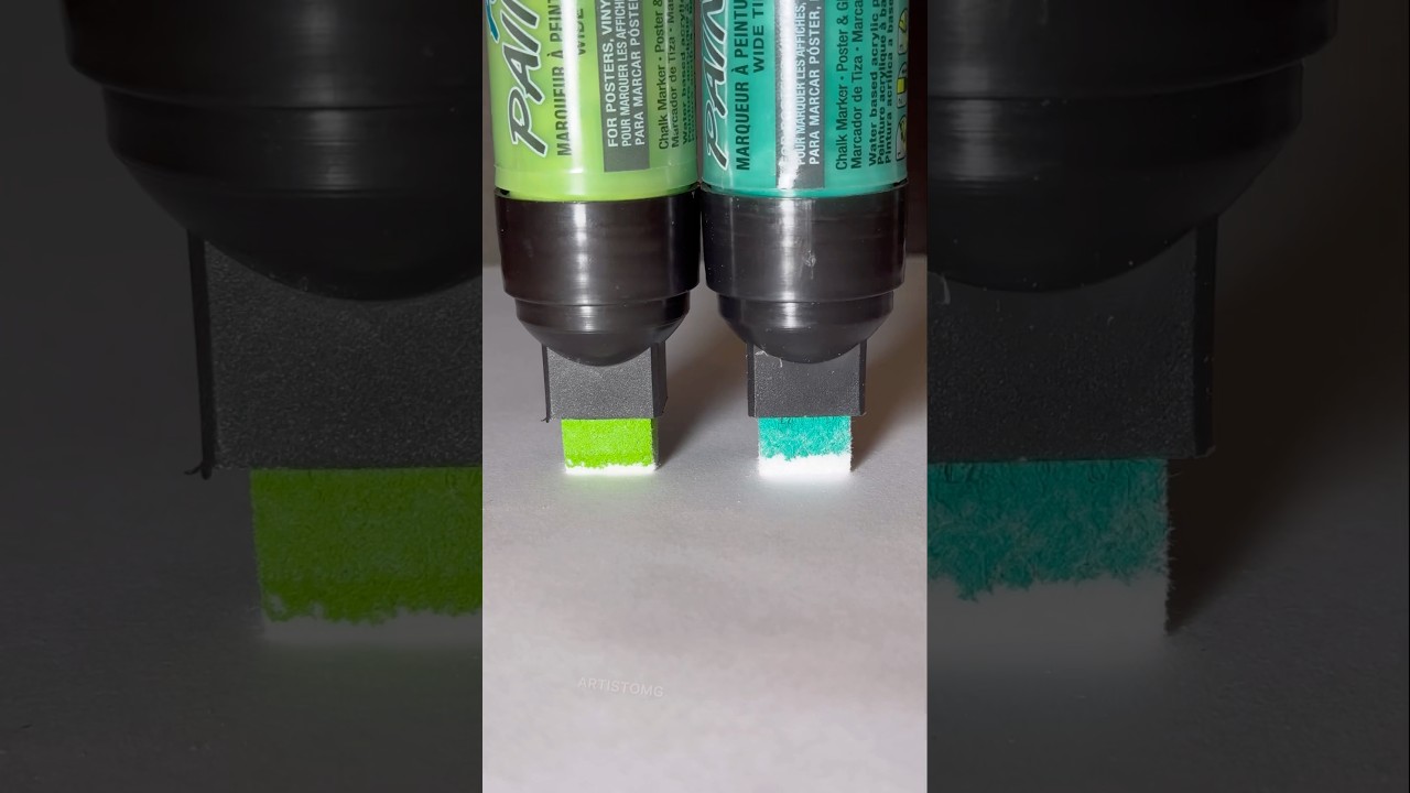 Green Acrylic Painting Markers! 🎨✨💚 #artsupplies