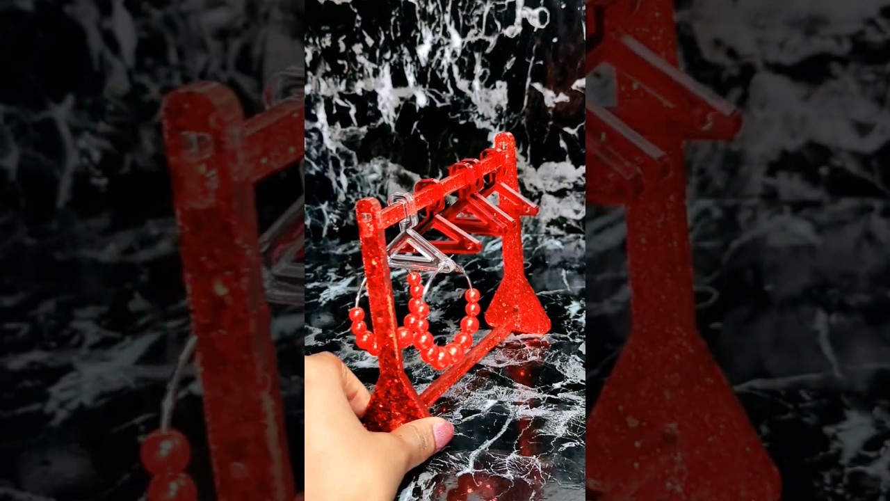 Ruby Red glitter earring closet holder. Available on our website:rubylee-elegance.com