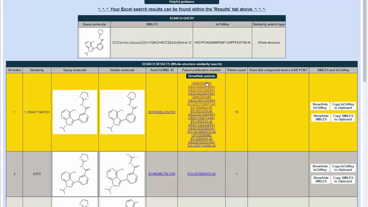 SureChEMBL chemistry search tool video demonstration