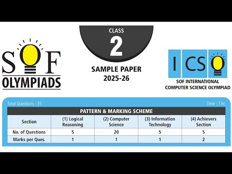 ICSO Computer Science Olympiad Class 2 Sample Paper 2025-26