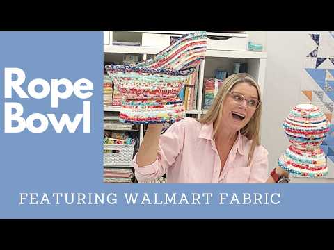 Beginner Sewing Project Rope Bowl With Pioneer Woman fabric from Walmart