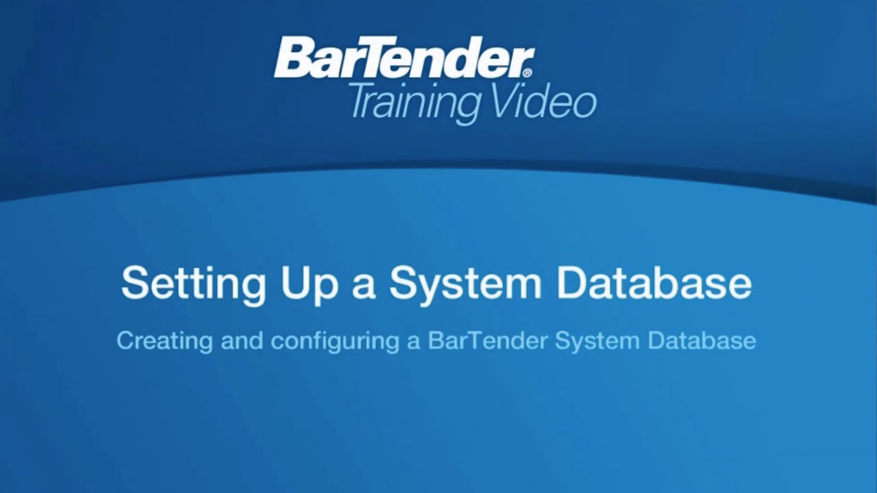 Setting Up a System Database in BarTender Software (Tutorial)