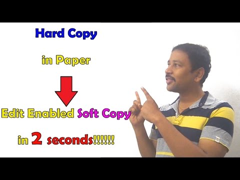Tech Tips #1 - Change Hard Copy in Paper To Editable Soft copy in 2 seconds!!!!!!!