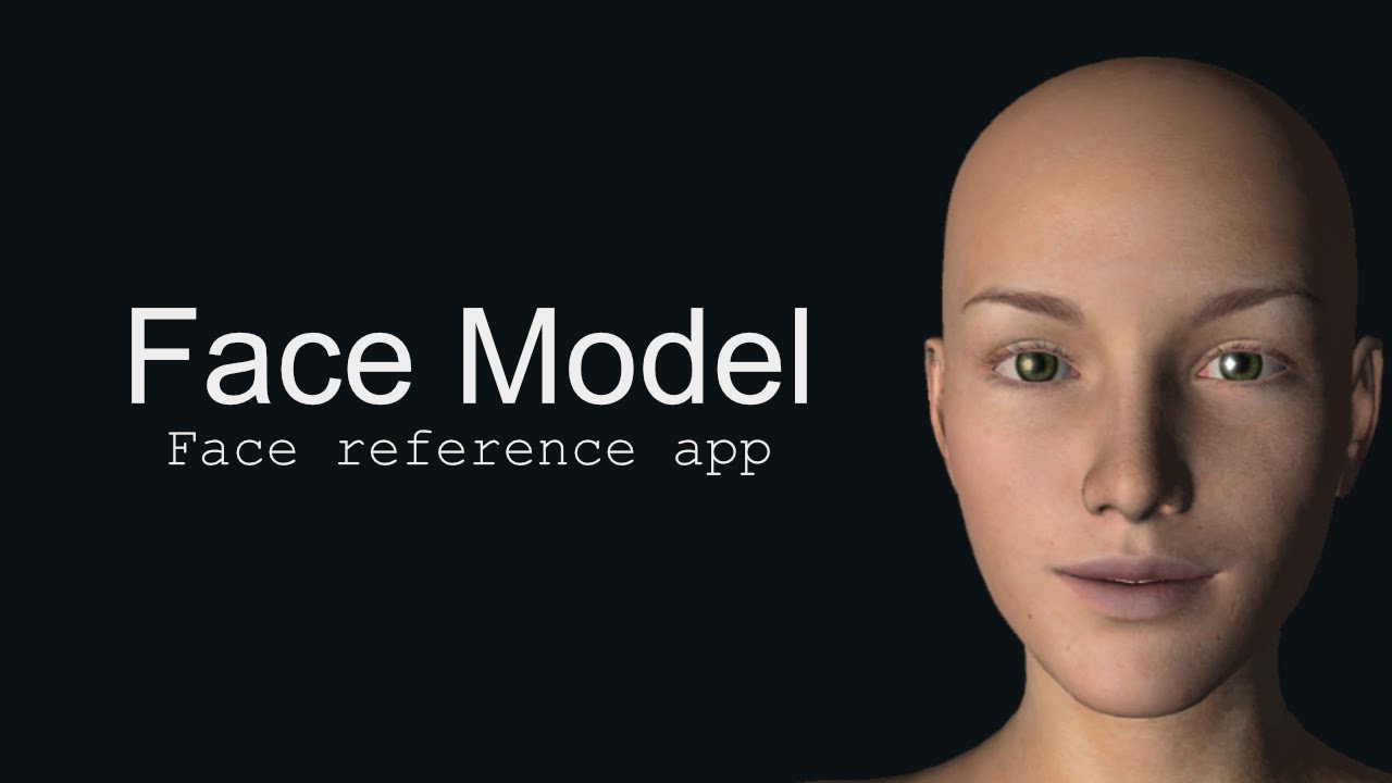Face Model version 1.5 App Preview | 3D Head Reference Tool for Artists, Animators, and Designers