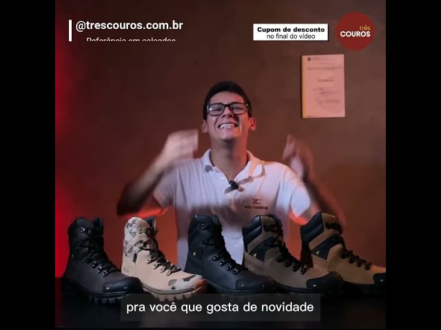 Bota Tartaruga Cano Alto 100% Couro Legítimo com Biqueira de PVC | EXCLUSIVIDADE Três Couros ...