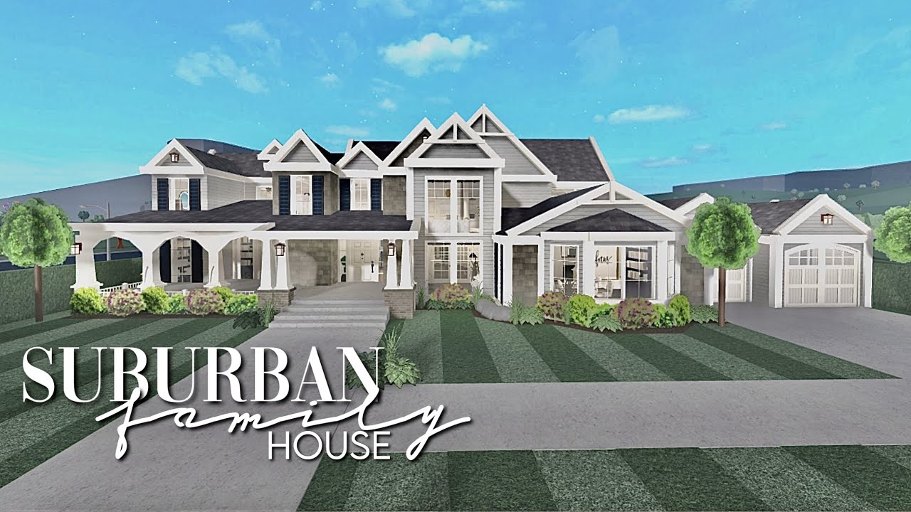 Bloxburg: Suburban Family Mansion | No Large Plot | Realistic House Build