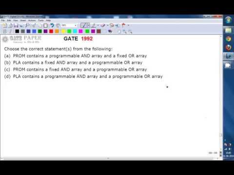 GATE 1992 ECE Comparision of PROM, PLA and PAL Video Lecture