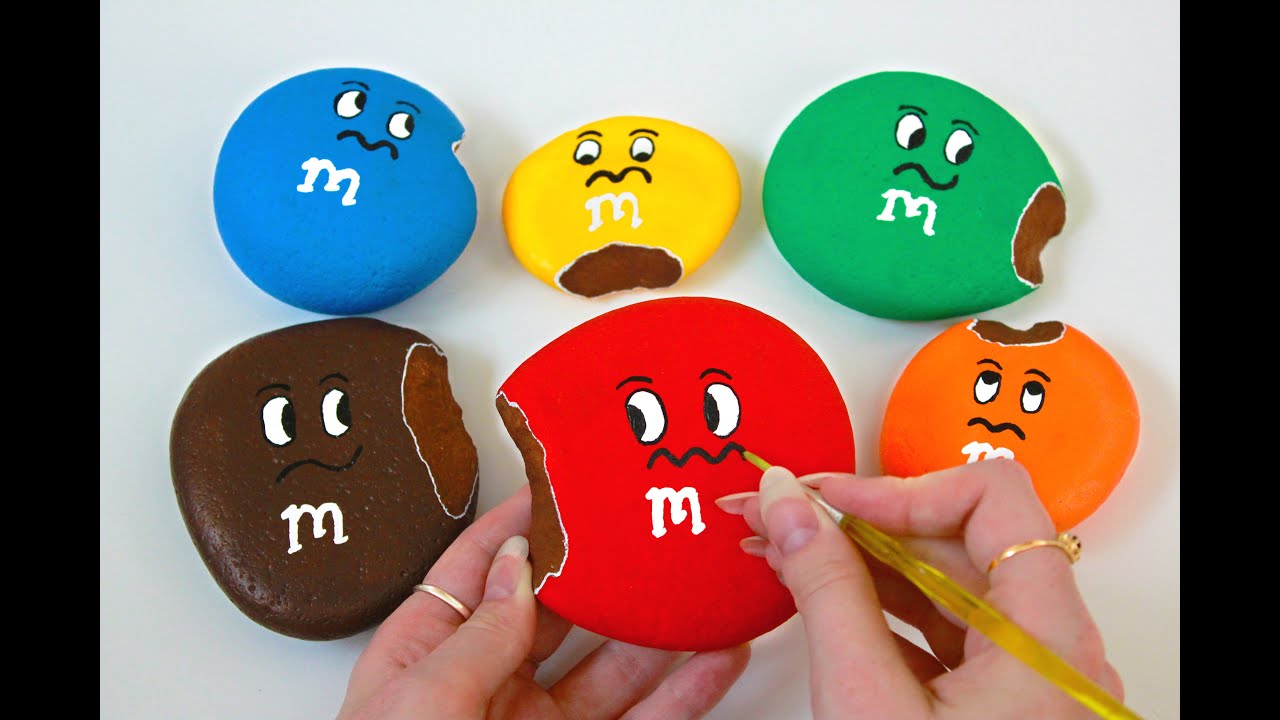M&M's Painted Rocks | Step-by-Step Tutorial