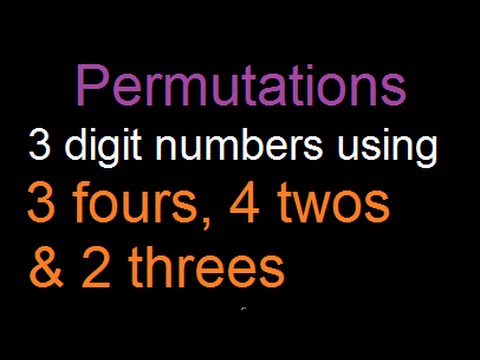 Permutations – three digit number using given set of numbers – Mathssmart